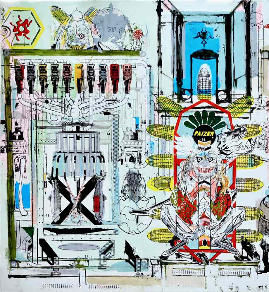 Nicolas Pol, galerie D.X : peintures et dessins nourris de culture pop